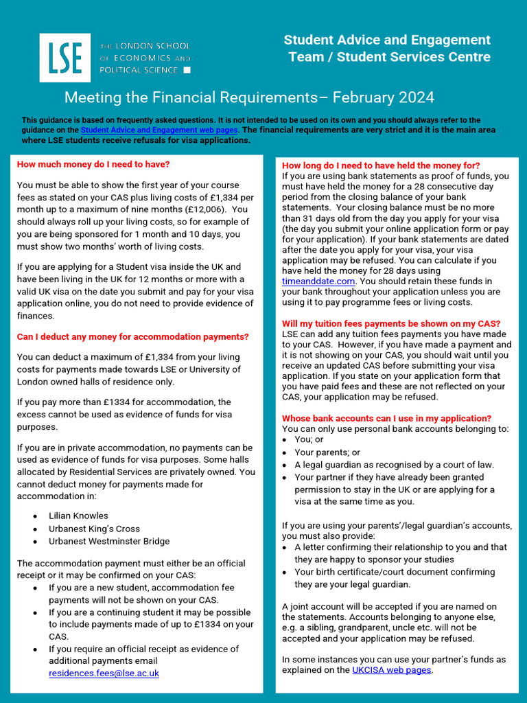 Meeting The Financial Requirements | PDF | Fee | Student Loan