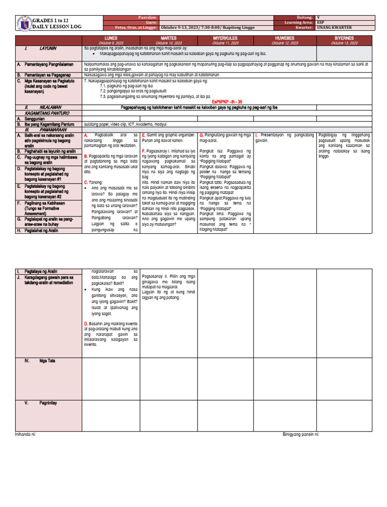 ESP DLL Q1 W7-No | PDF