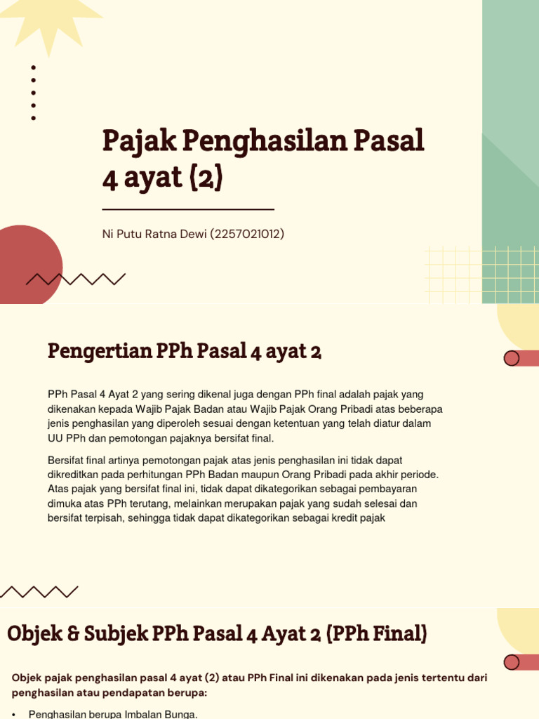 PPH Pasal 4 Ayat 2 | PDF