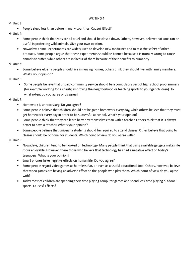 Writing 4 | PDF | Homework | Teachers