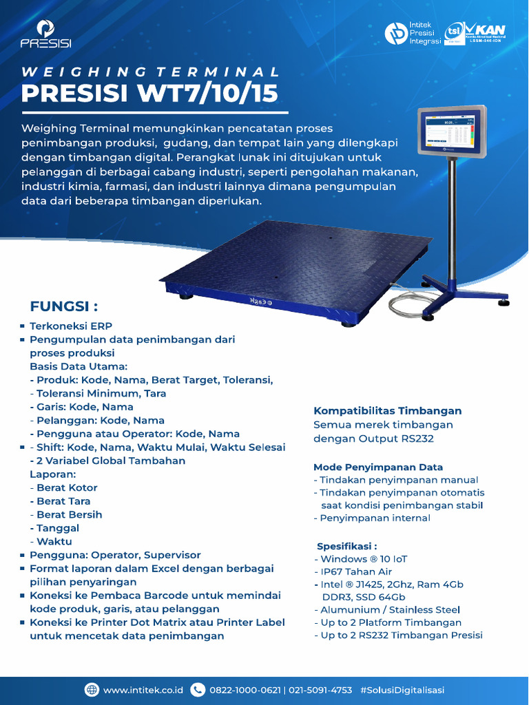 Floor Scale Presisi Weighing Terminal | PDF
