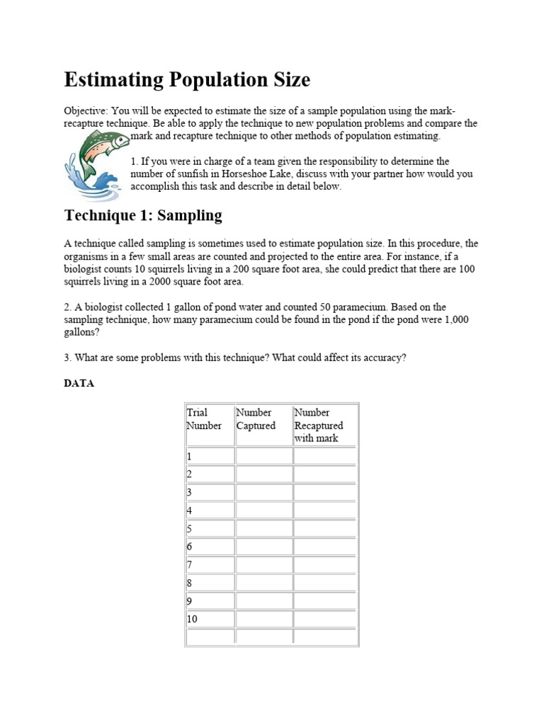 Capture and Recapture Lab | PDF | Sampling (Statistics) | Statistics