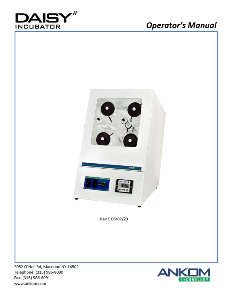 ANKOM Daisy Incubator Merk ANKOM Daisy Incubator SKU D200 (No.53) | PDF | Timer | Clock