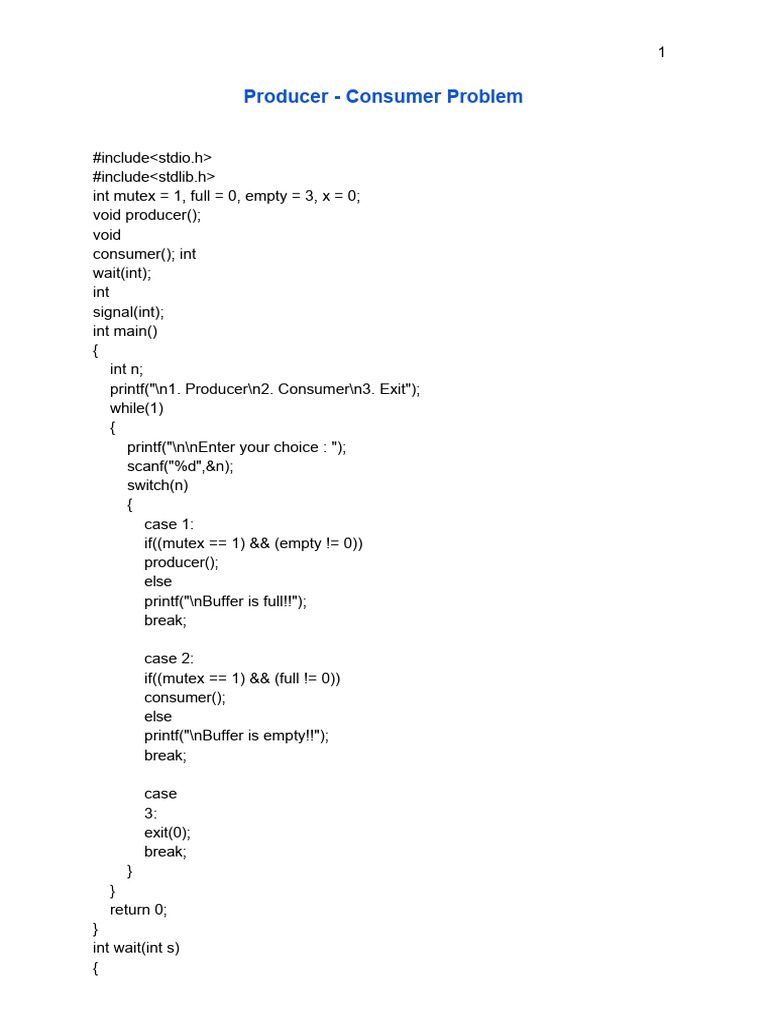Producer and Consumer, Diskcheduling Algorithms | PDF | Computer Programming | Computing
