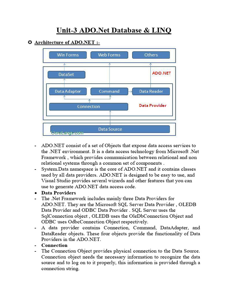 ASP Unit3 | PDF | Language Integrated Query | Databases ASP Unit3 | PDF | Language Integrated Query | Databases