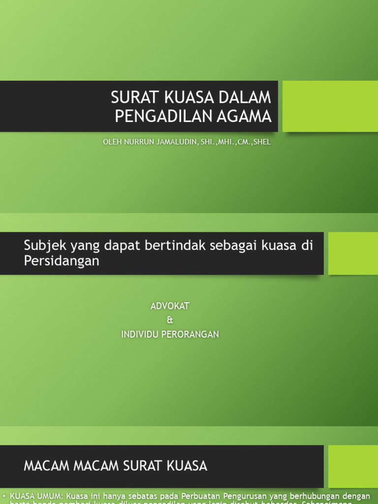 Jenis-Jenis Surat Kuasa di Pengadilan | PDF | Hukum
