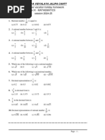 Maths Class Ix Chapter 01 Number System Practice Paper 01 | PDF | Numbers | Decimal