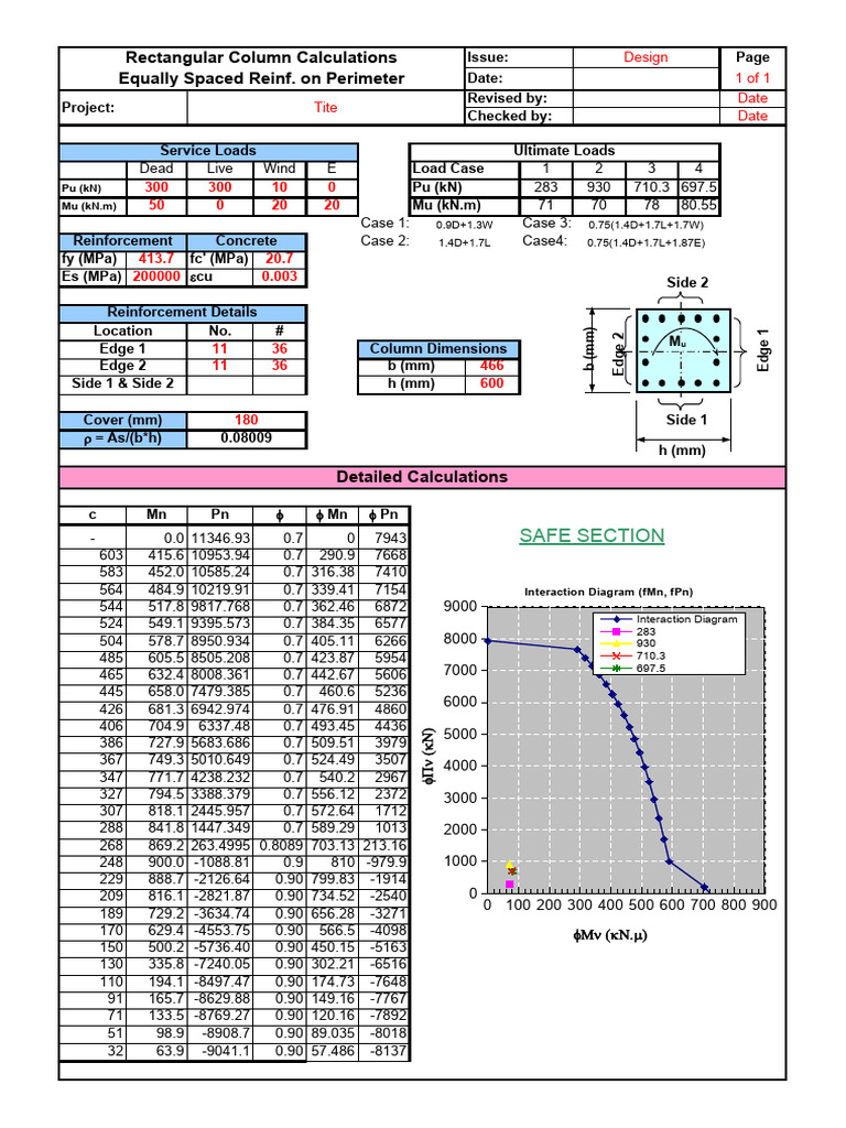 Rectangular Column Calculations | PDF | Structural Engineering | Civil Engineering