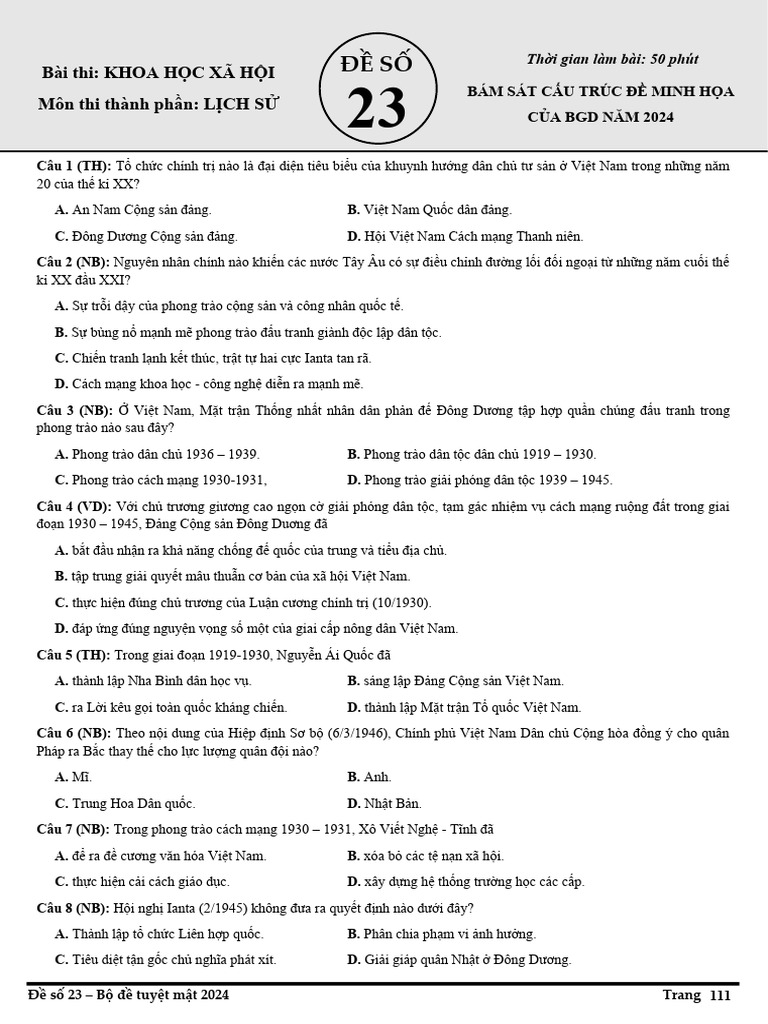 de So 23 Mon Lich Su | PDF