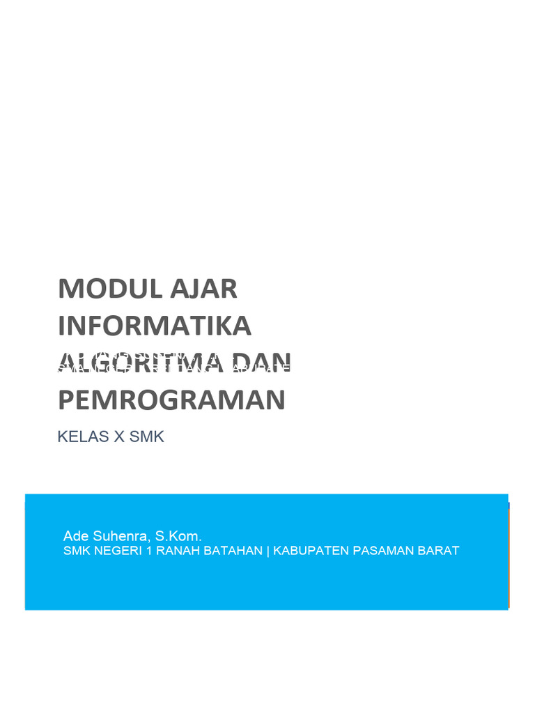 MODUL AJAR INFORMATIKA 6 - ALGORITMA DAN PEMROGRAMAN | PDF