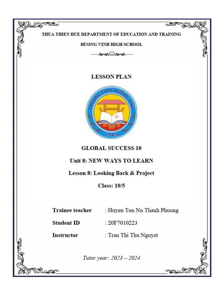 Phương 10B5 U8 Looking-back-Project | PDF | Sentence (Linguistics) | Clause