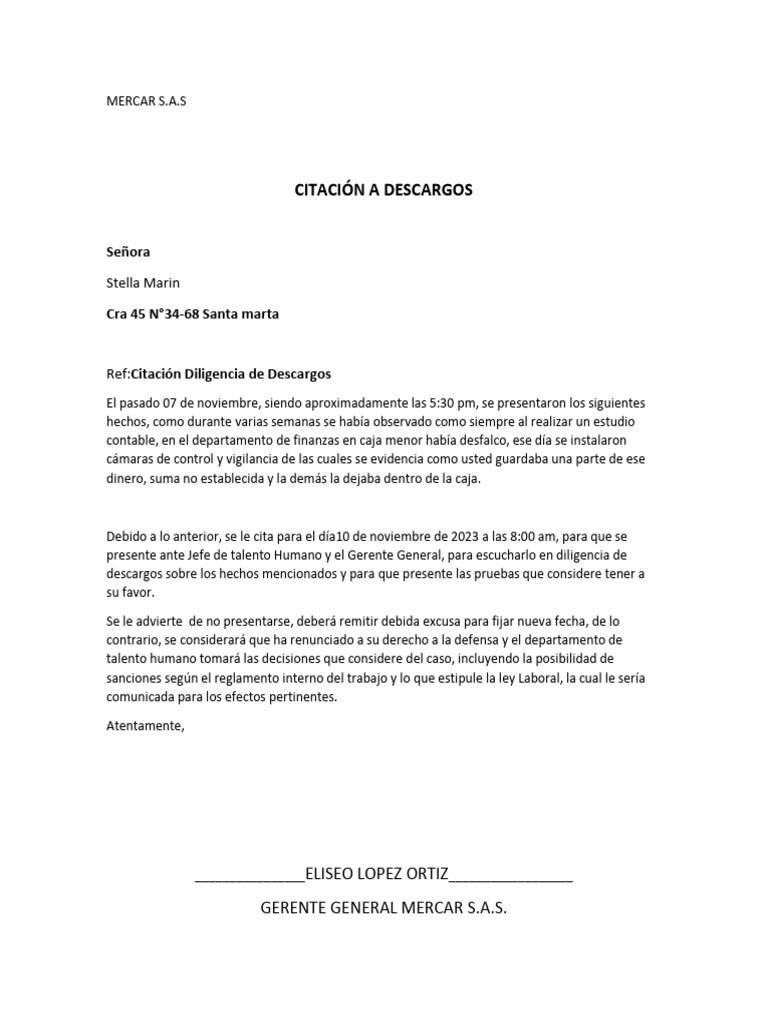 Descargo Laboral | PDF | Derecho