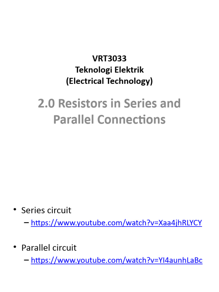W3 A232 Resistors in Series and Parallel Connections | PDF | Series And ...