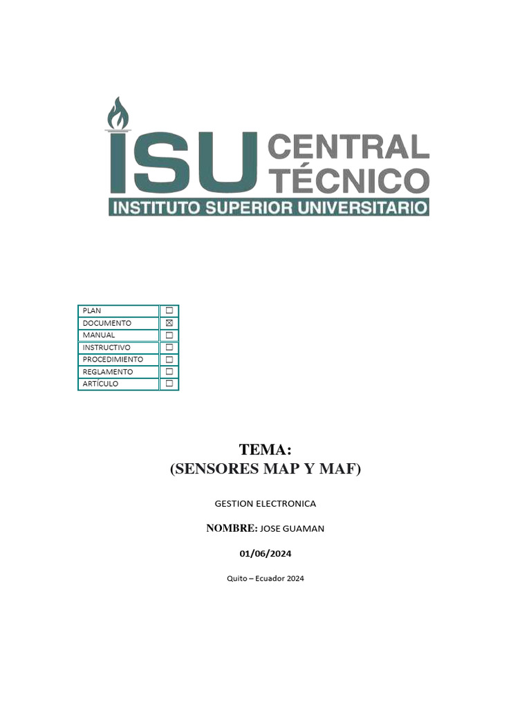 Ficha Tecnica Map y Maf. | PDF | Sensor | Ingenieria Eléctrica