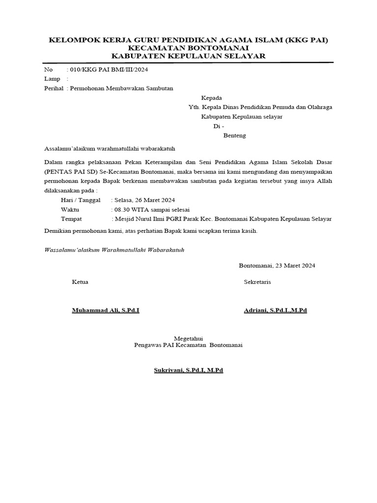 Undangan Pentas Pai | PDF