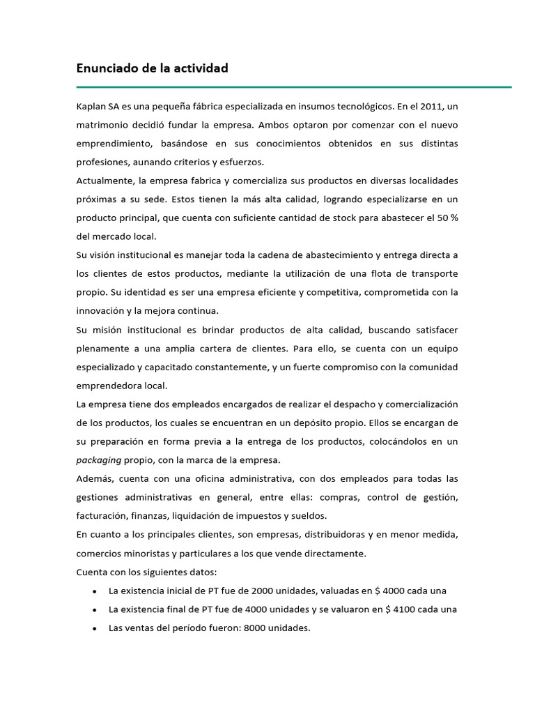 4 TP1 - Enunciado de La Actividad | PDF | Business | Iniciativa empresarial