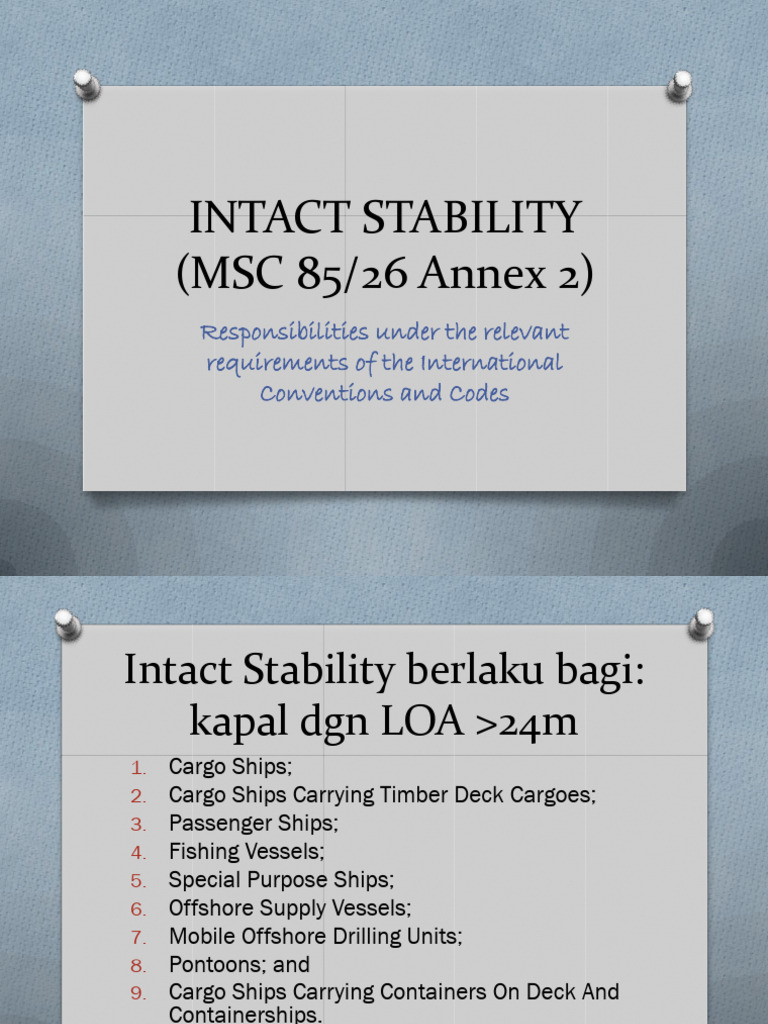 Intact Stability | PDF | Ships | Freight Transport