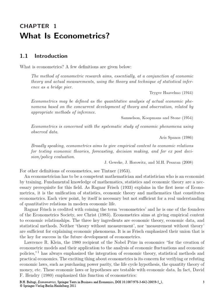 What Is Econometrics Pdf Econometrics Economics