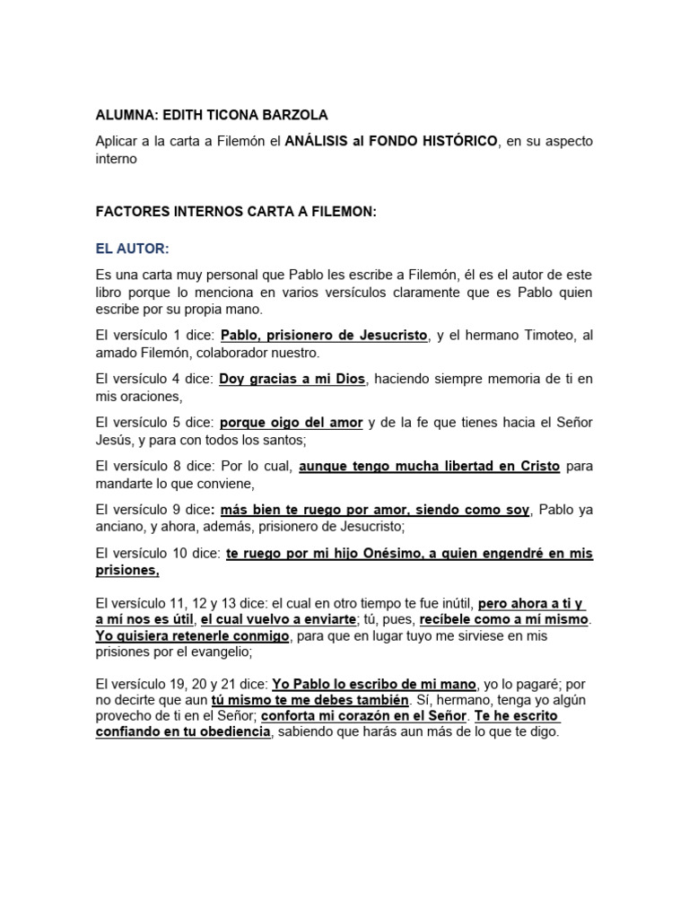 Análisis de la Carta a Filemón | PDF | Epístola a Filemón