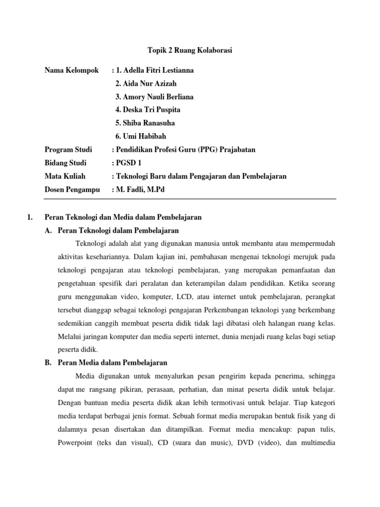 Tugas Kelompok T2 (Ruang Kolaborasi) - TBPP | PDF | Karier & Perkembangan