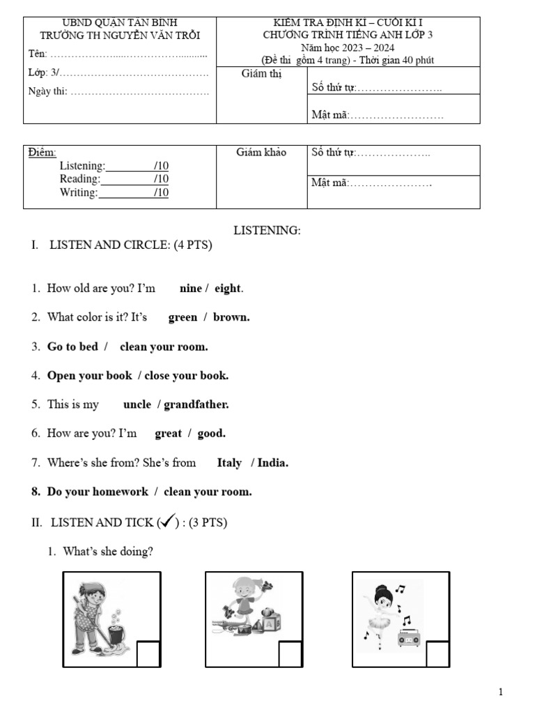 lop 3 hk1 23-24 | PDF