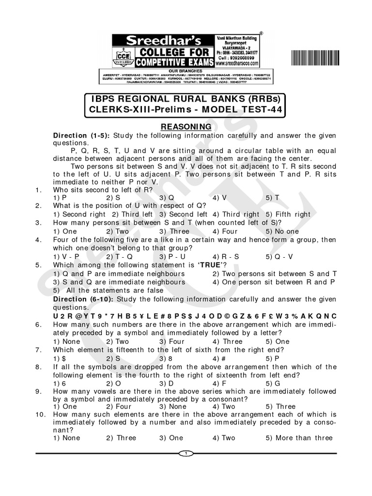 Model Test 44 | PDF | Languages | Foreign Language Studies