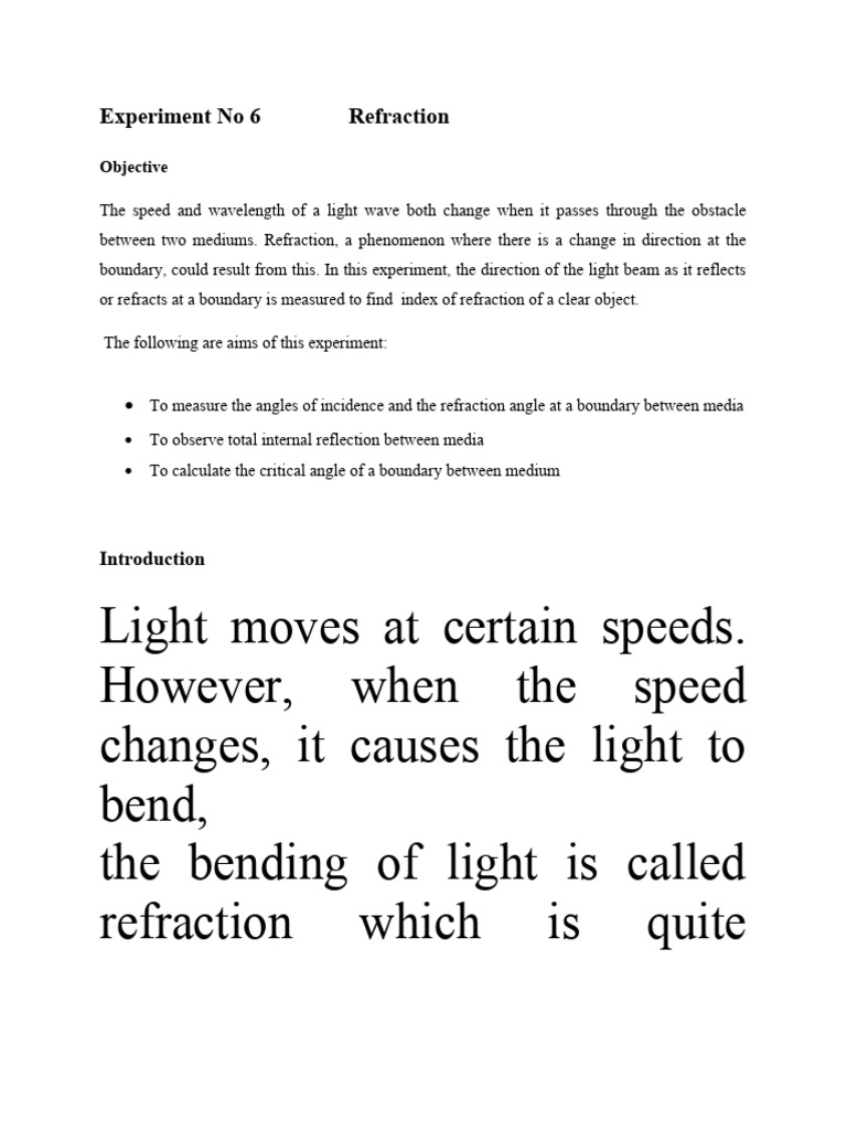 Refraction Lab Download Free Pdf Refraction Refractive Index