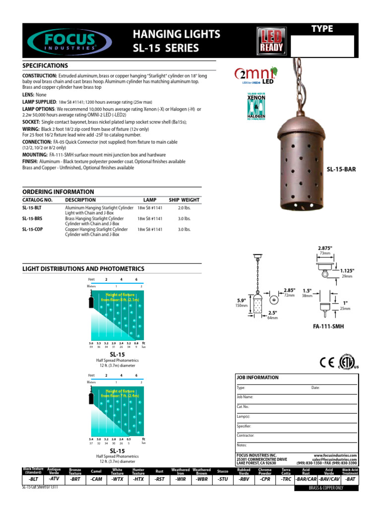 SL-15 Cut Sheet | PDF | Electrical Connector | Equipment