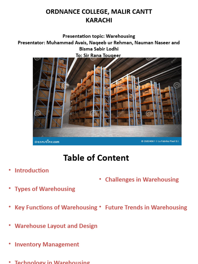 Ordnan Warehousing | PDF | Warehouse | Inventory