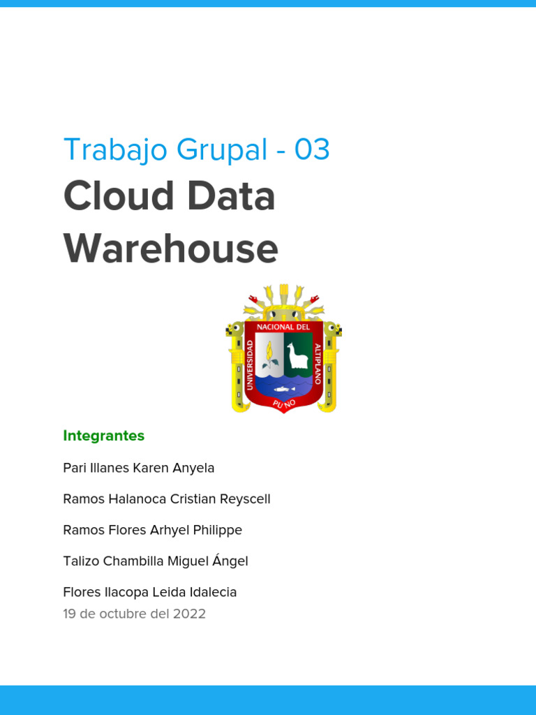 DATA WAREHOUSE EN LA NUBE (1) | Descargar gratis PDF | Computación en la nube | Inteligencia de ...