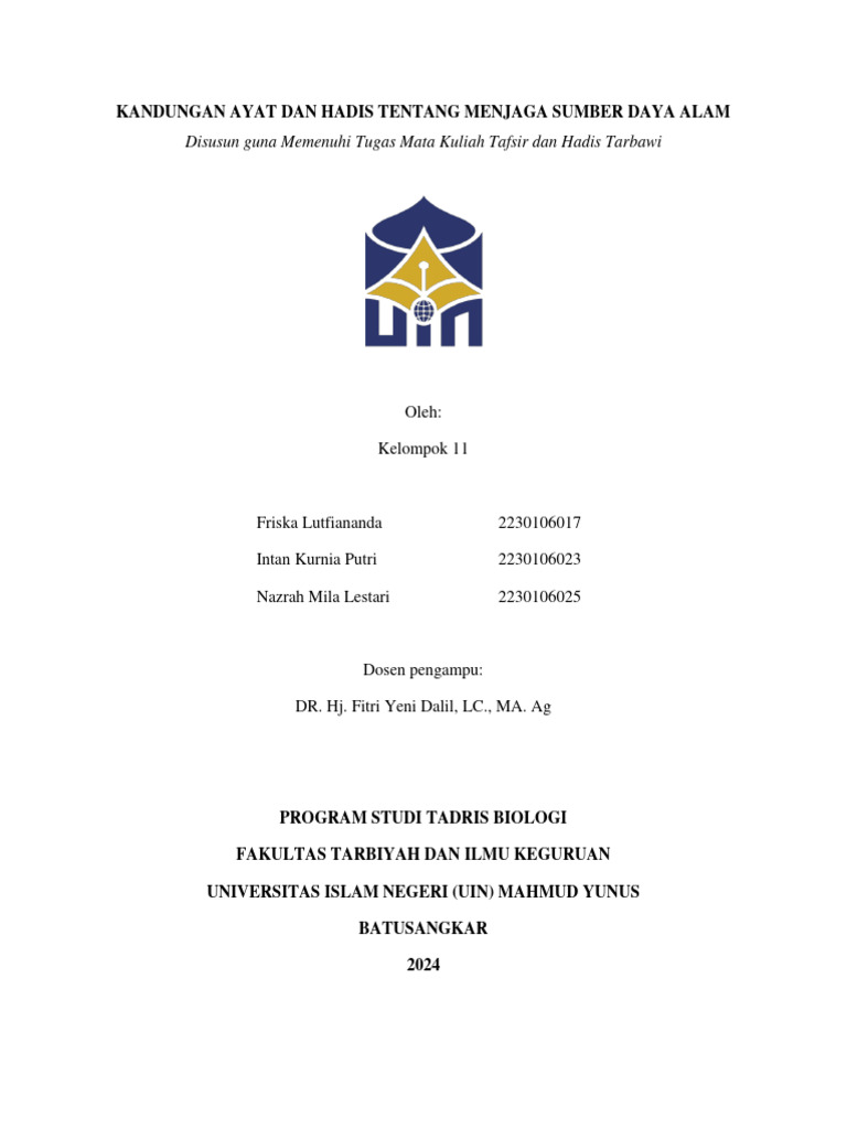 Makalah Tafsir Dan Hadis Tarbawi Kel 11 | PDF