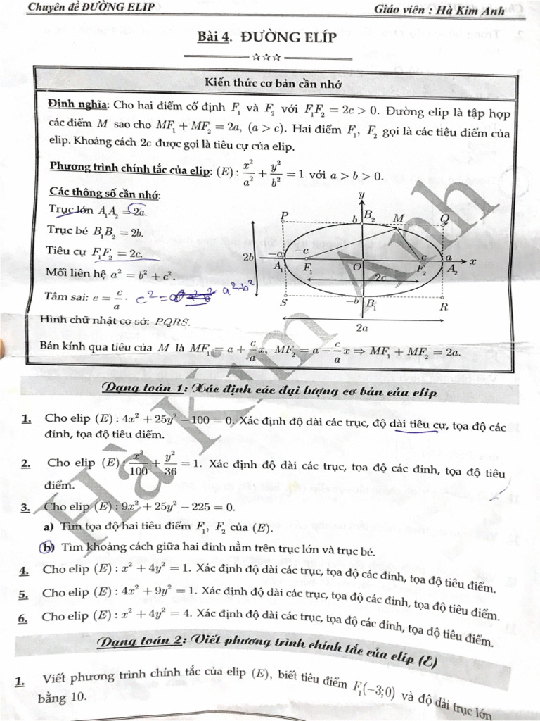 3 Duong Conic (Elip, Hybebol, Pẩbol | PDF