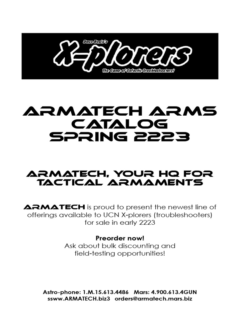 X-Plorers Armatech Arms Catalog Spring 2223 | PDF | License | Copyright