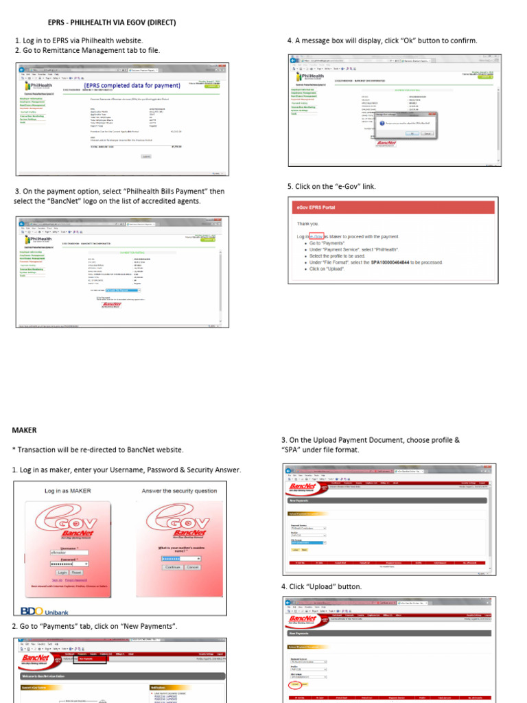 EPRS - Philhealth Transaction (Egov Direct) | PDF | Payments | Computing