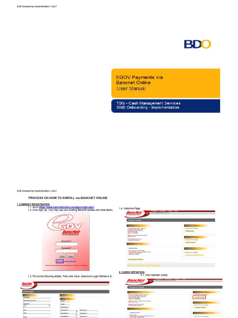 BDO EGOV Registration Via Bancnet | PDF | Login | Computing