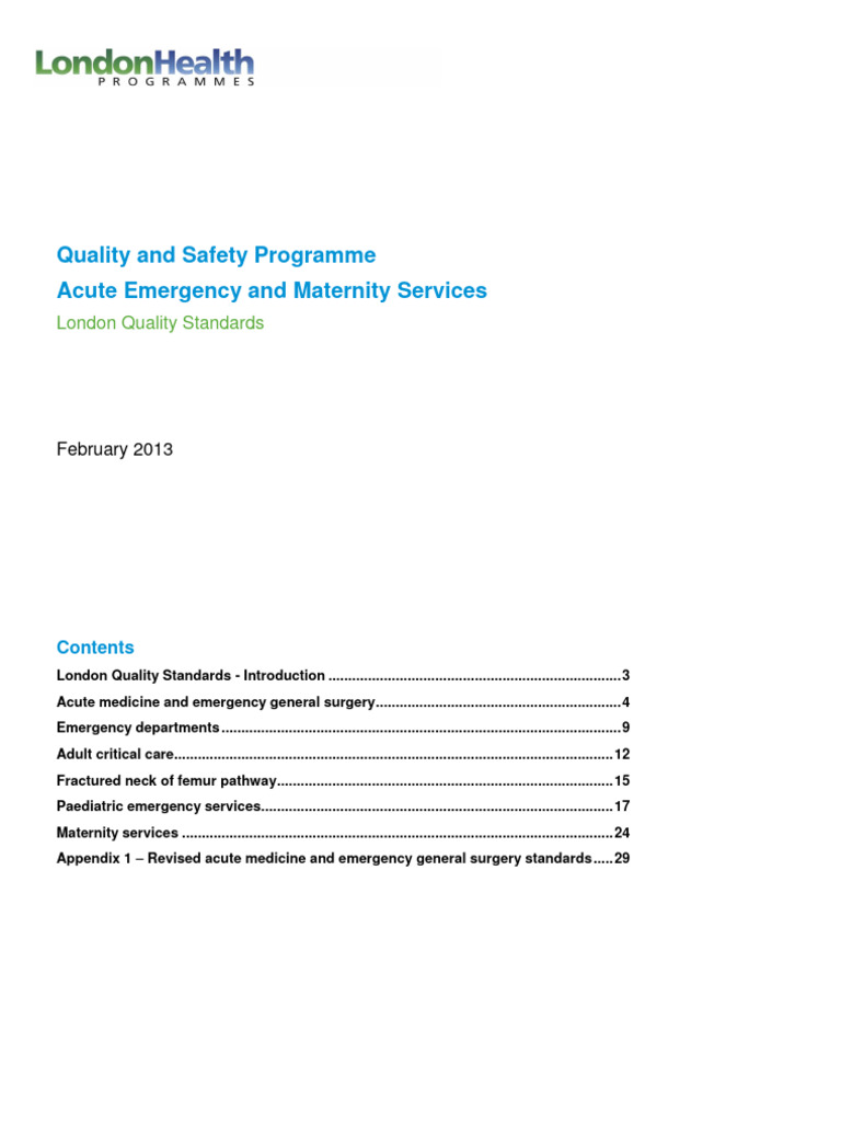 Lon Qual Stands | PDF | Emergency Department | Intensive Care Medicine