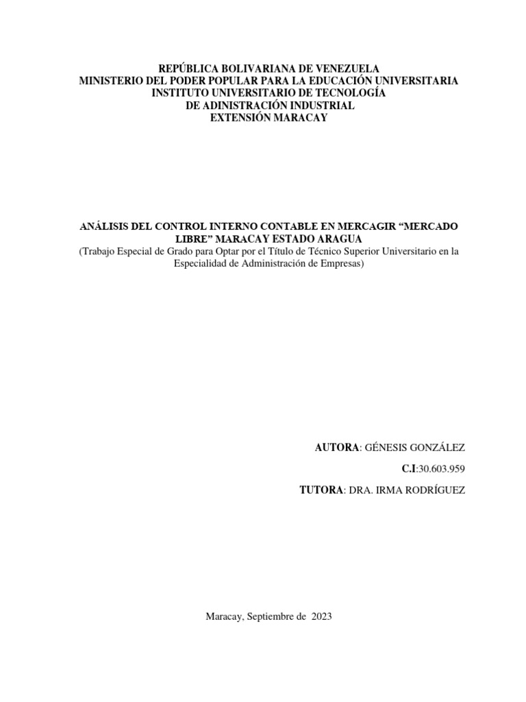 GENESIS GONZÁLEZ TEG Final 2023 II | PDF | Contabilidad | Business