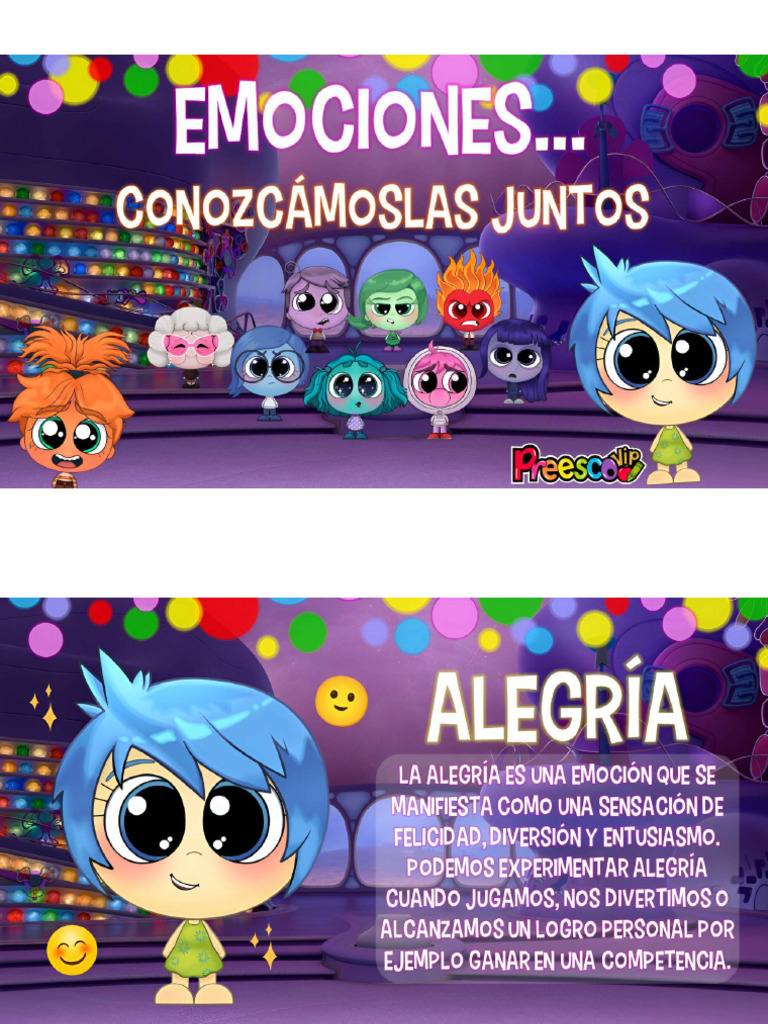 Conocemos Las Emociones Con Personajes Intensamente | PDF