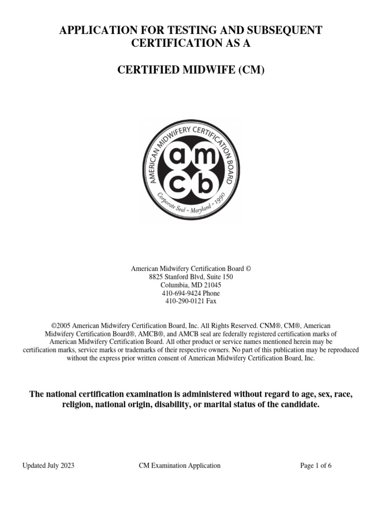 CM Examination Application | PDF | Nursing | Race And Ethnicity In The ...
