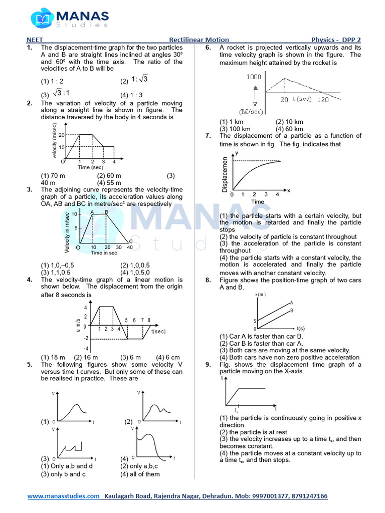 Graphical Questions | PDF | Velocity | Acceleration