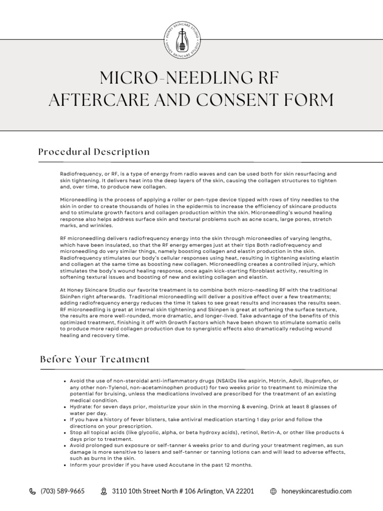 RF Microneedling Aftercare Guide | PDF | Scar | Skin