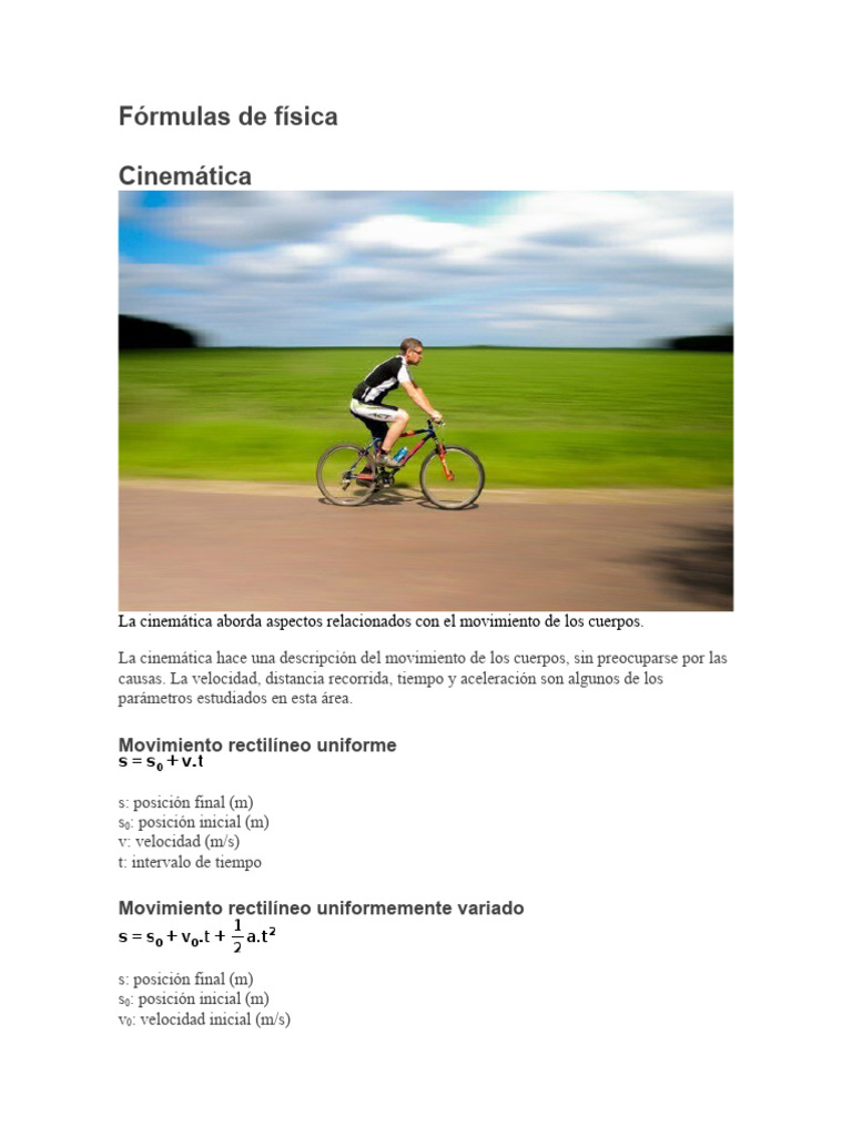 Fórmulas de Física Explicadas | PDF | Resistencia Eléctrica y Conductancia | Calor