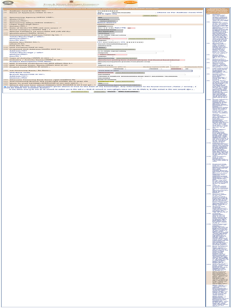 PMEGP Online Application Registration | PDF
