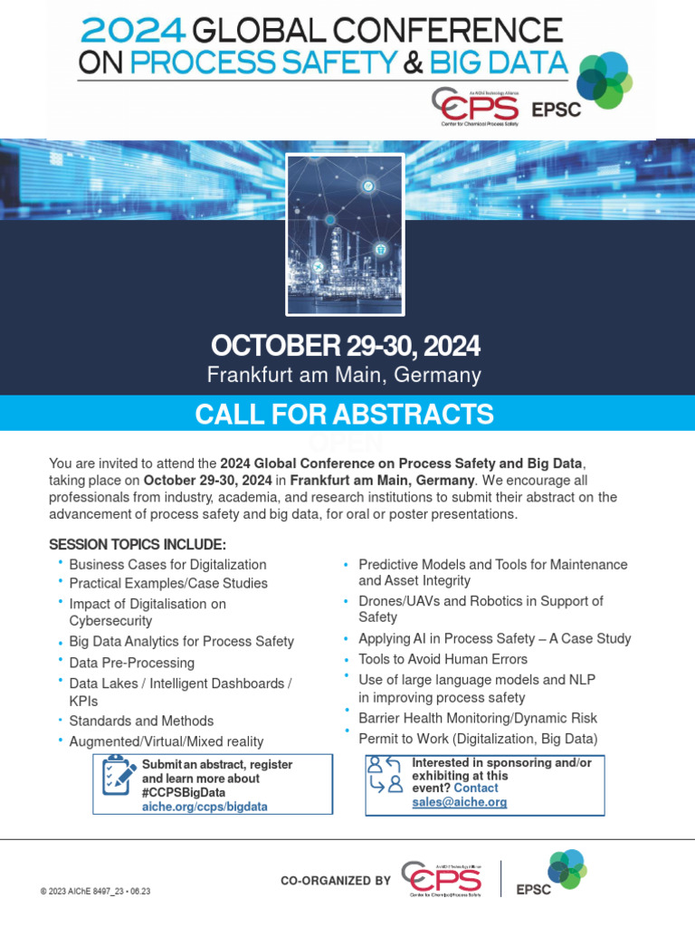 2024 Global Conference On Process Safety and Big Data Flyer v2 | PDF