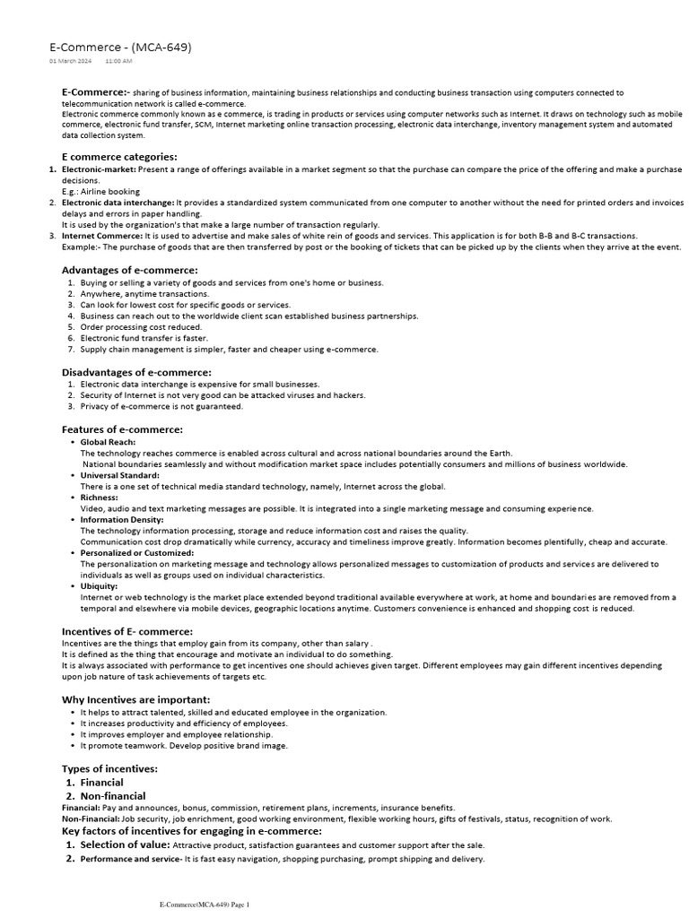 E-Commerce | PDF | E Commerce | Client–Server Model