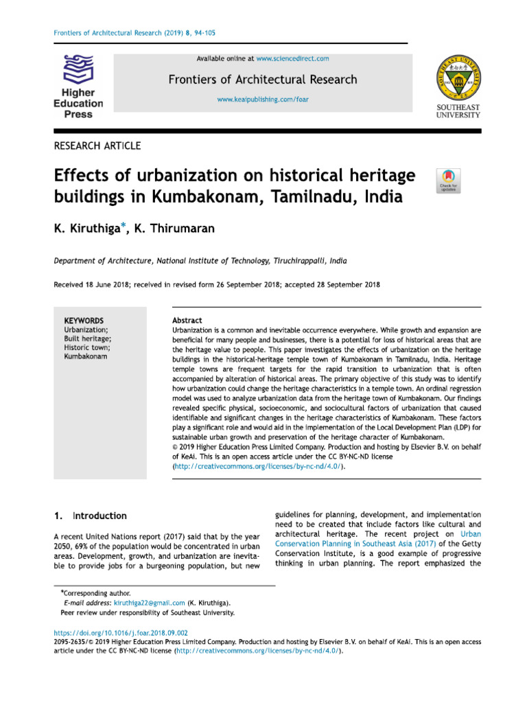 Effects of Urbanization On Historical Heritage | PDF