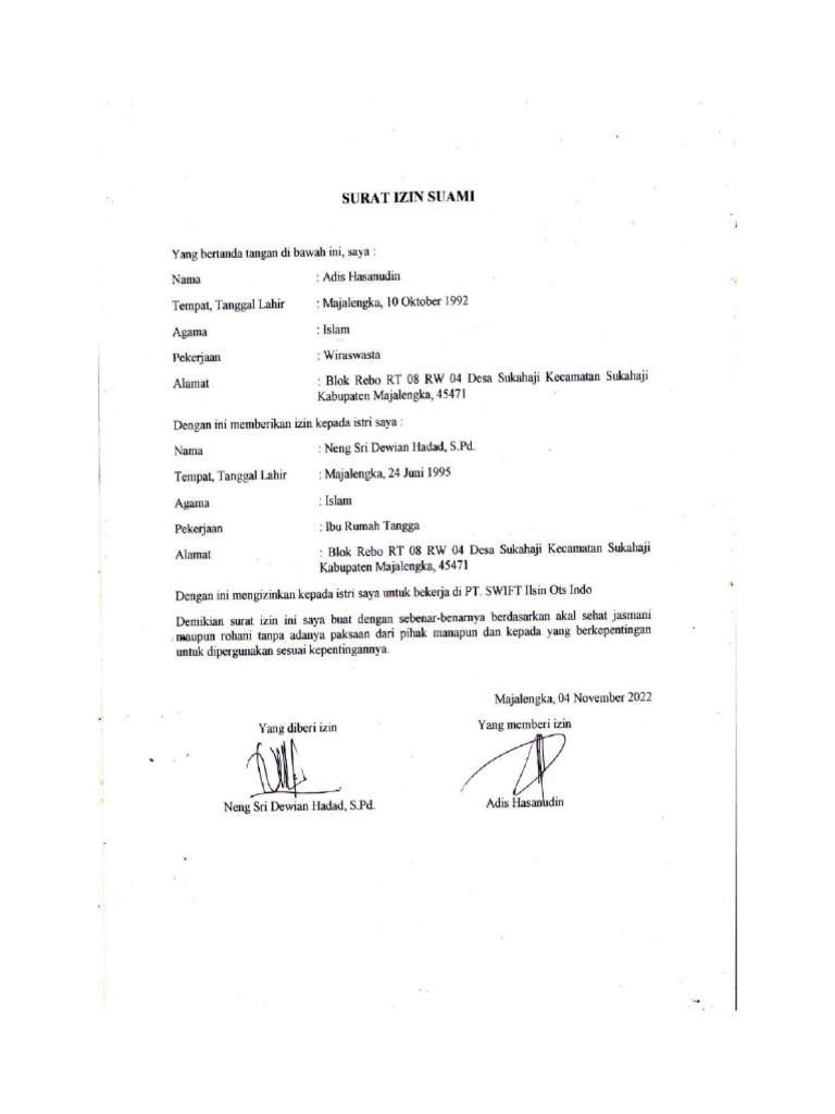 Surat Izin Suami Pdf