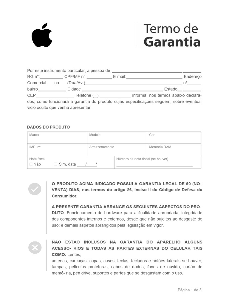 RM - Termo de Garantia | PDF | Informática