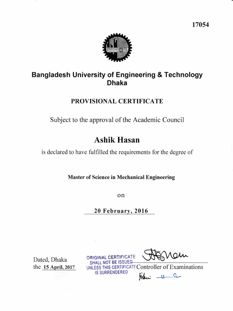 Academic Certificate | PDF