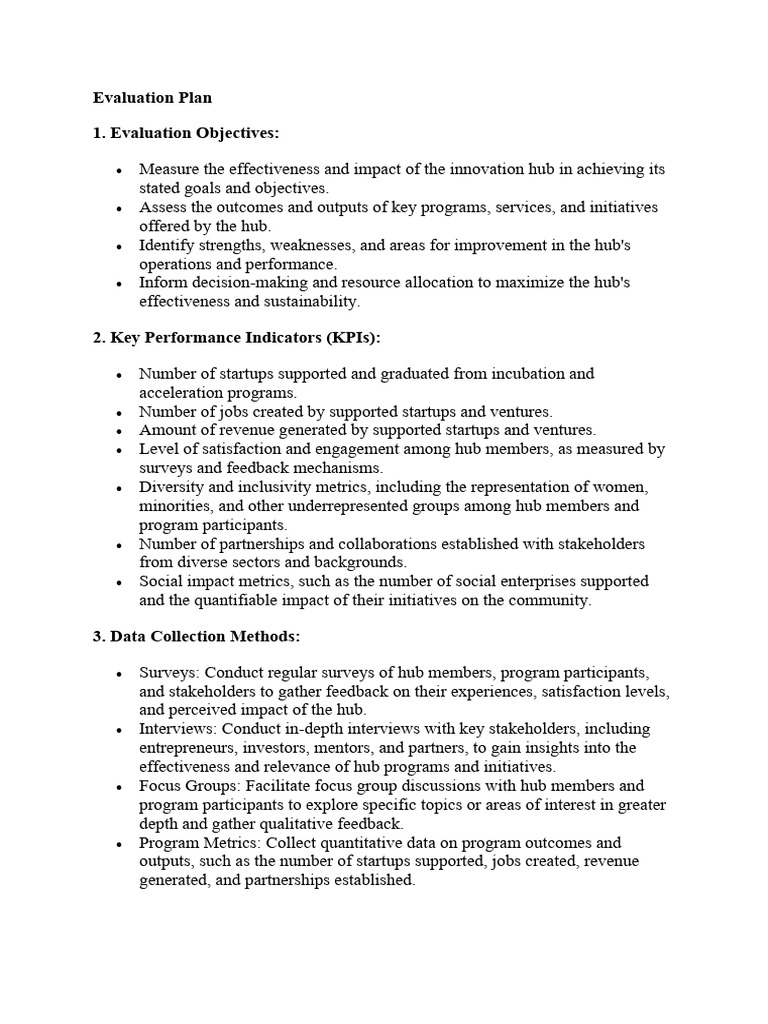 Evaluation Plan | Download Free PDF | Evaluation | Performance Indicator